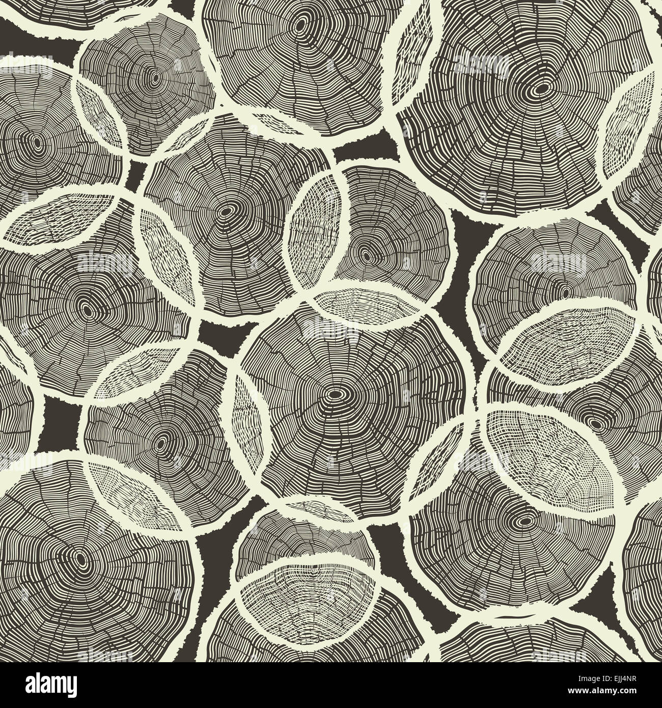 Tree Rings Pattern Seamless Vector Stock Photo - Alamy