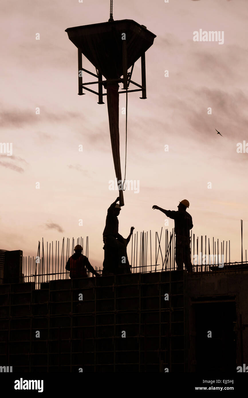 Builders in a construction site in West Jerusalem Israel Stock Photo ...