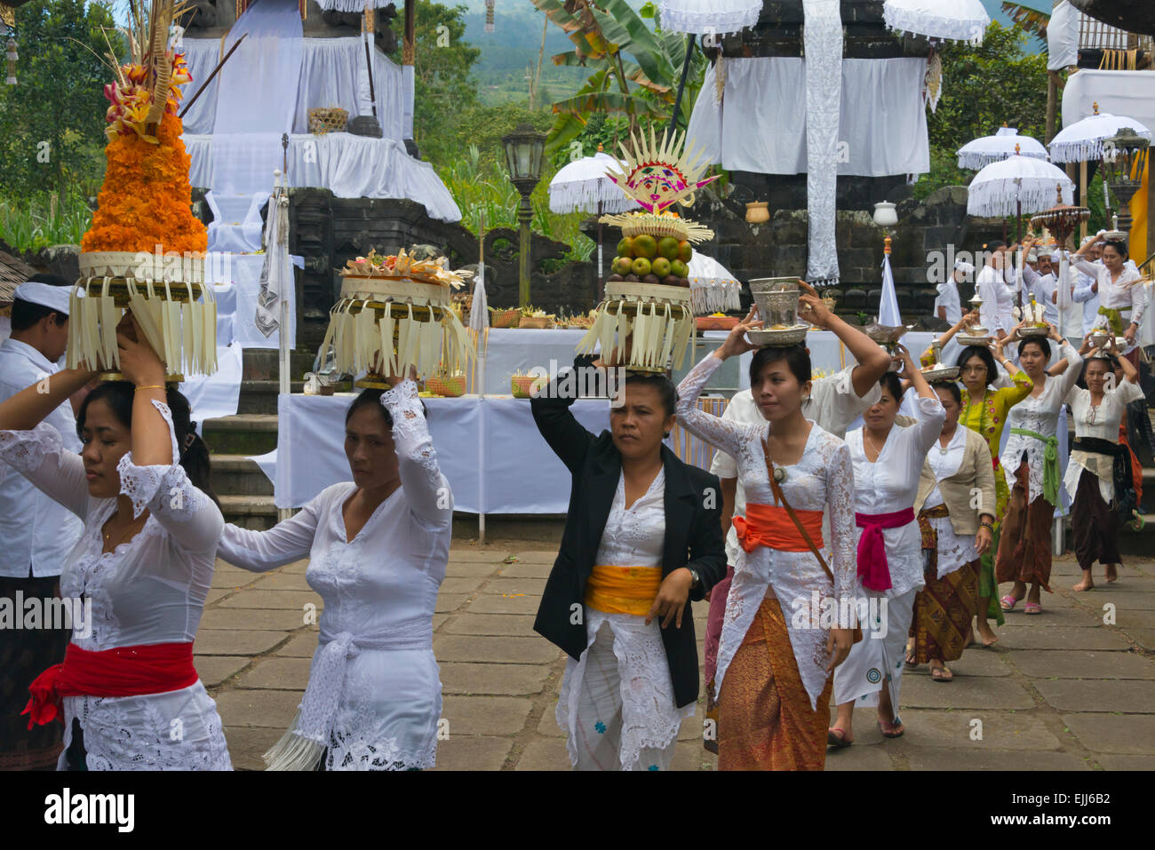 Pilgrims at Mother Temple of Besakih, the most important, largest and ...