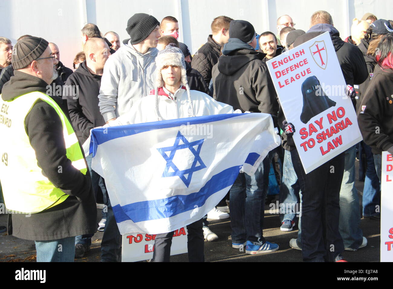 EDL protest March in Berkshire, UK Stock Photo - Alamy