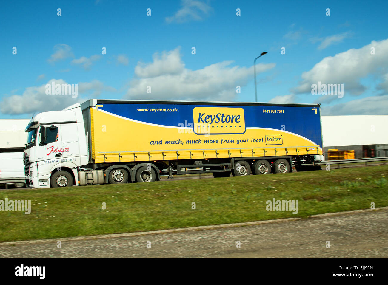 KeyStore Convenience Stores articulated lorry travelling lorry along ...
