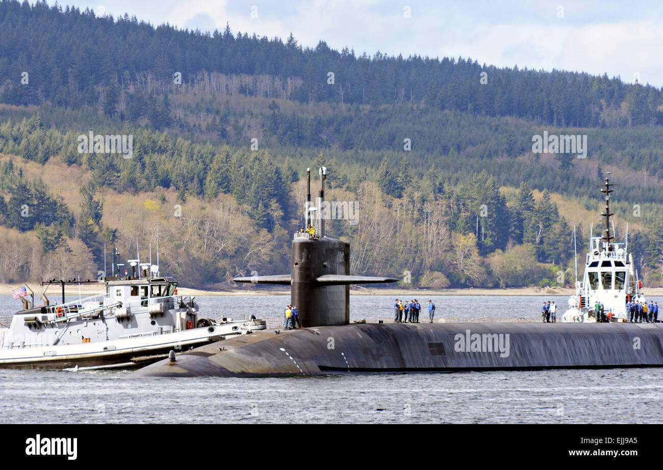 US Navy Ohio-class ballistic missile submarine USS Nevada returns to ...