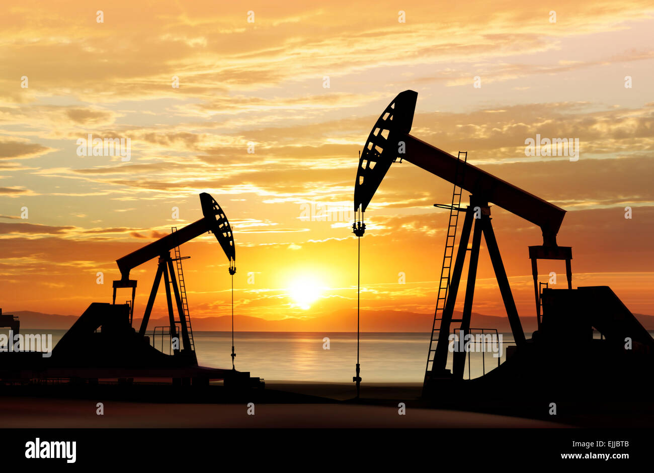 Texas Oil Pump Jack Sunset Photos
