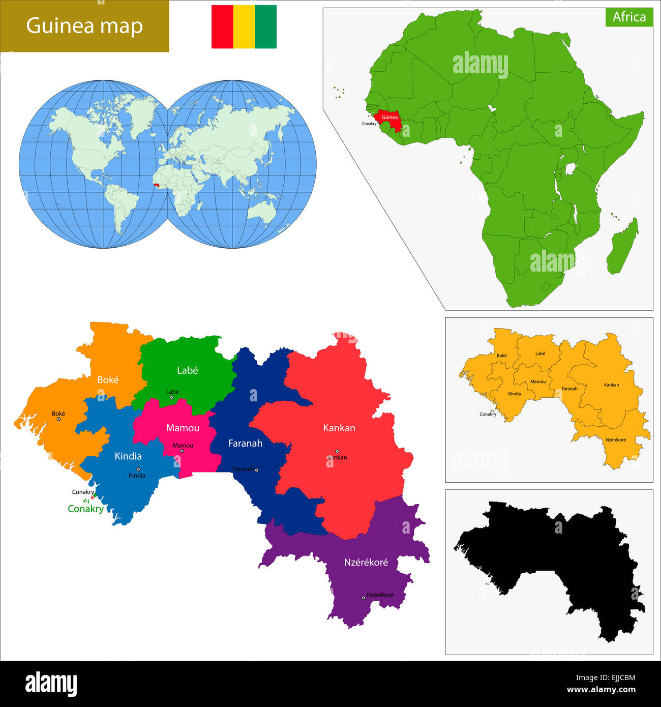 Guinea africa map conakry hi-res stock photography and images - Alamy