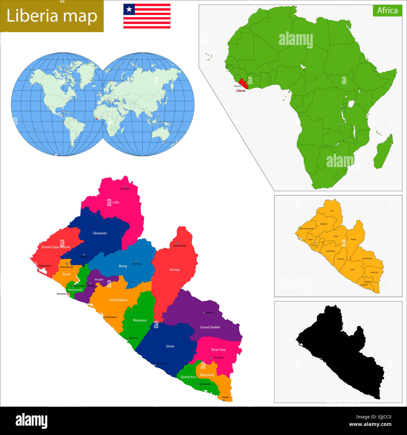 Liberian map hi-res stock photography and images - Alamy
