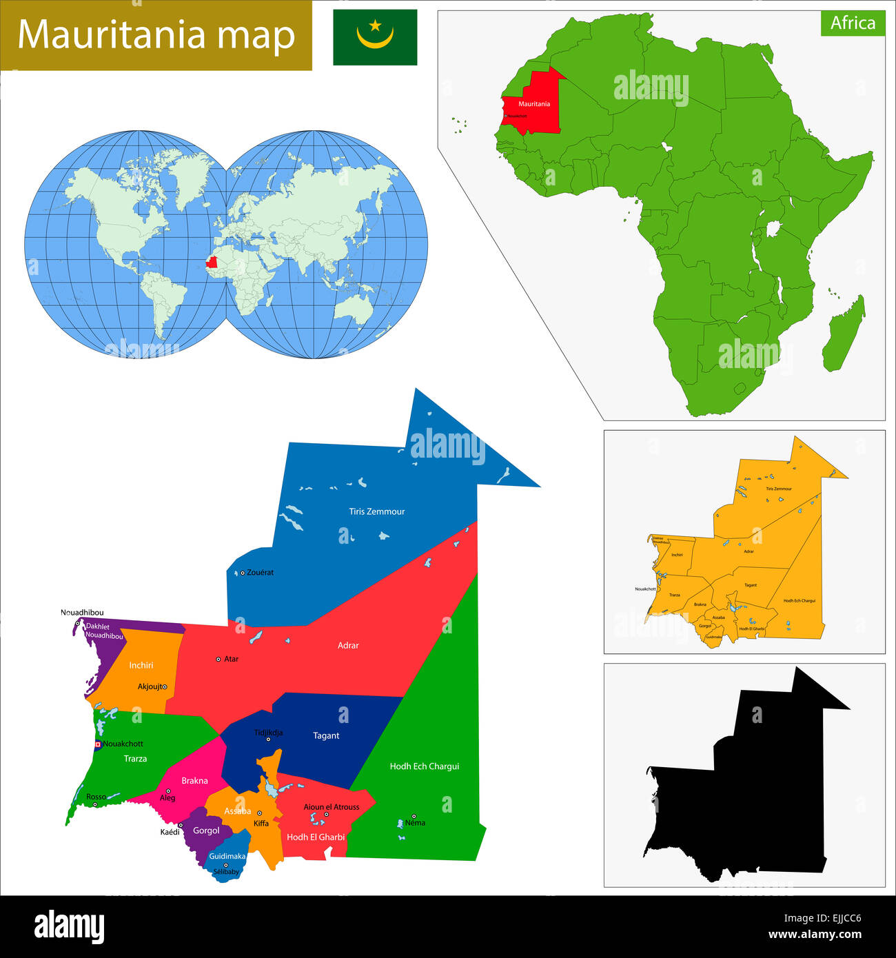 Mauritania, nouakchott, map hi-res stock photography and images - Alamy