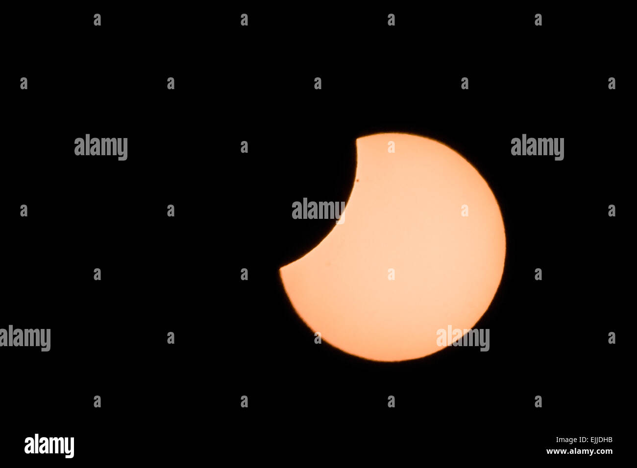 Partial solar eclipse Stock Photo - Alamy