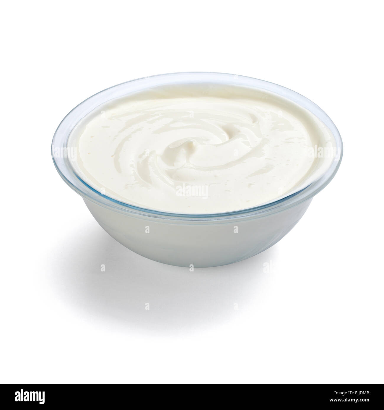 close up of sour cream or beauty cream on white background with ...