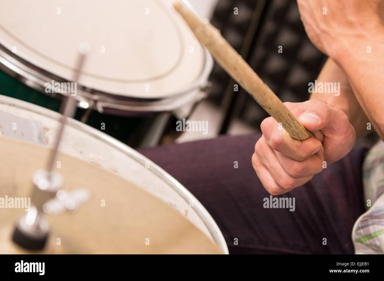 closeup shot of musician playing drums Stock Photo - Alamy