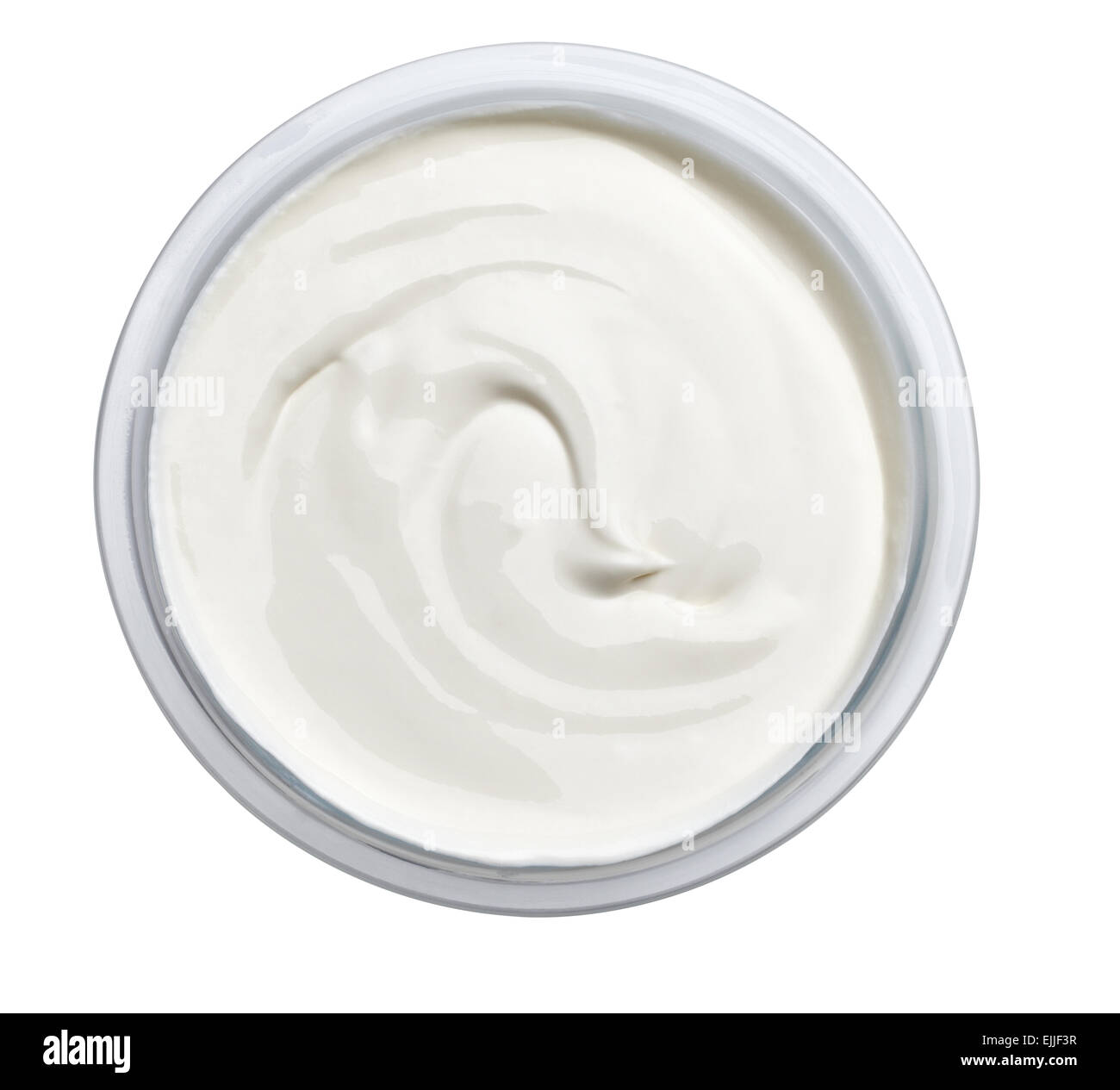 close up of sour cream or beauty cream on white background with ...
