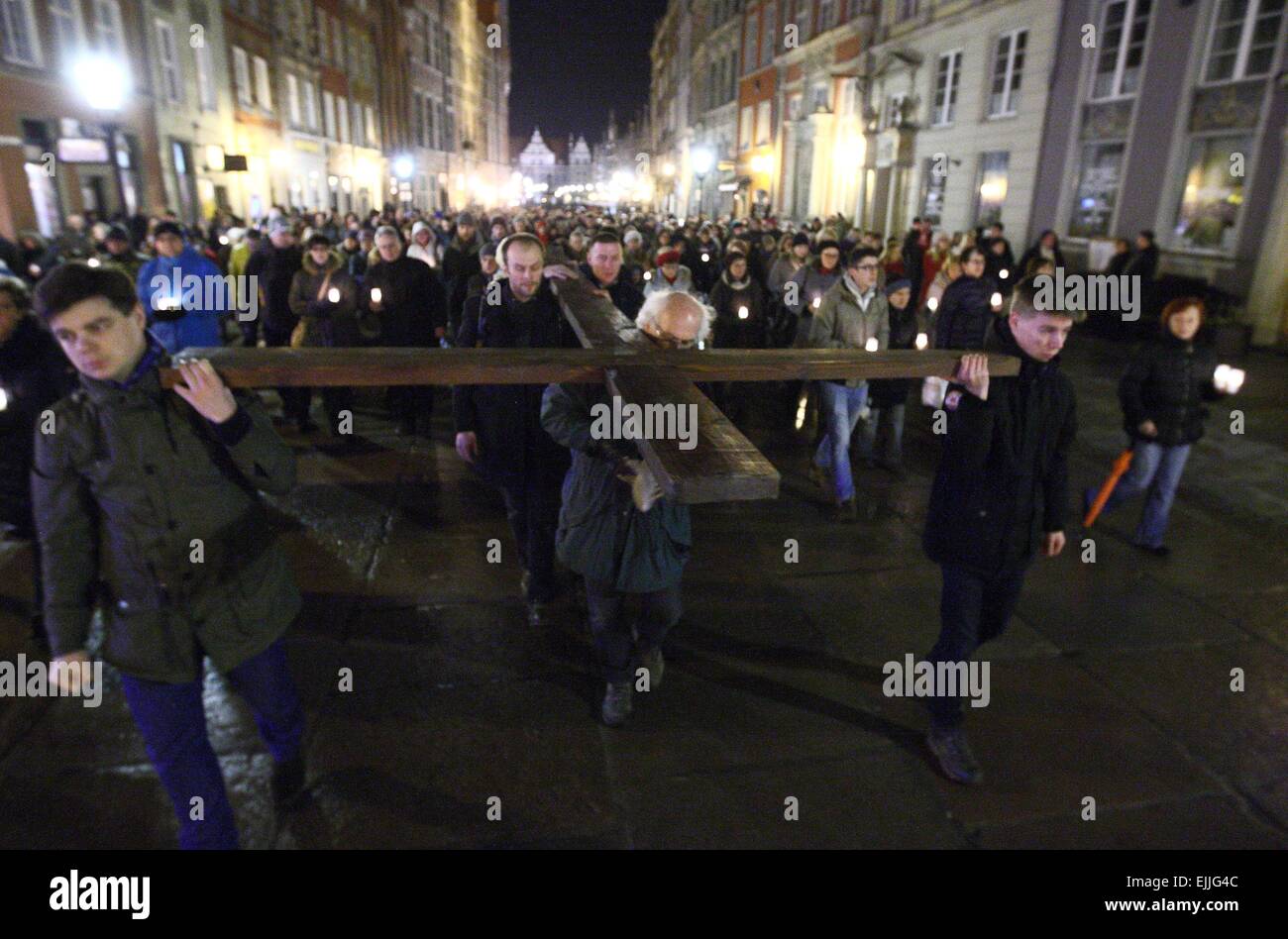 Gdansk, Poland 27th, March 2015 Hundreds of Catholics participate in ...