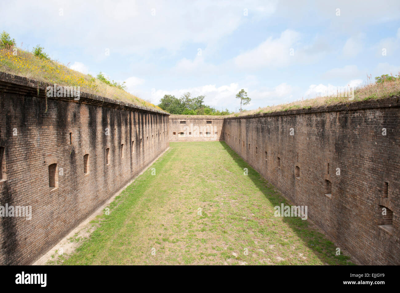 Dry Moat located at an old military Ft. Pickens in Gulf Islands ...