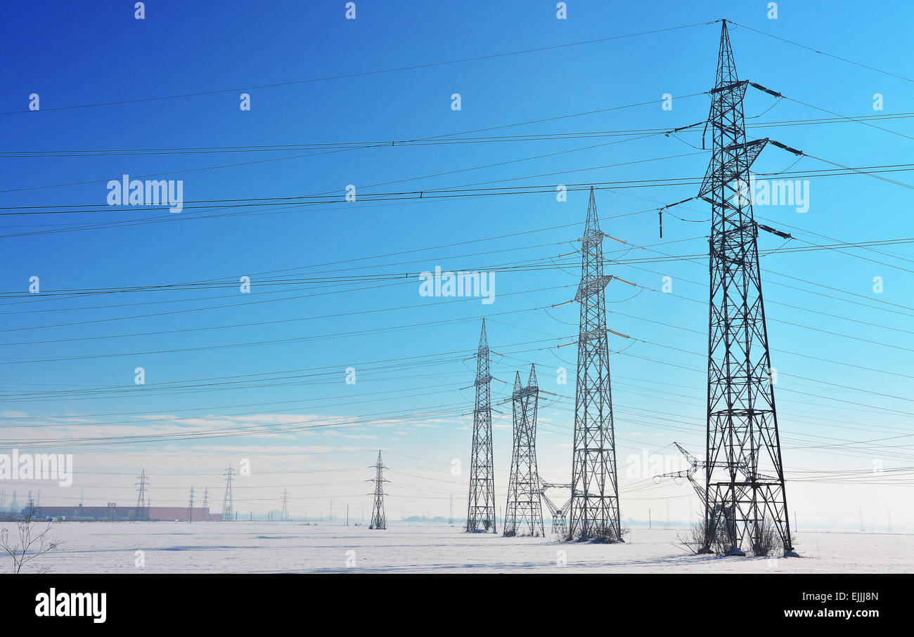 Electricity distribution poles hi-res stock photography and images - Alamy