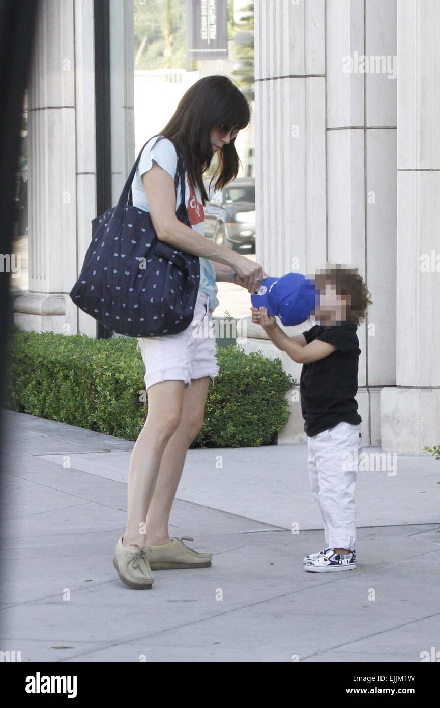 Selma Blair carries her son Arthur Bleick as they go shopping at Kitson ...