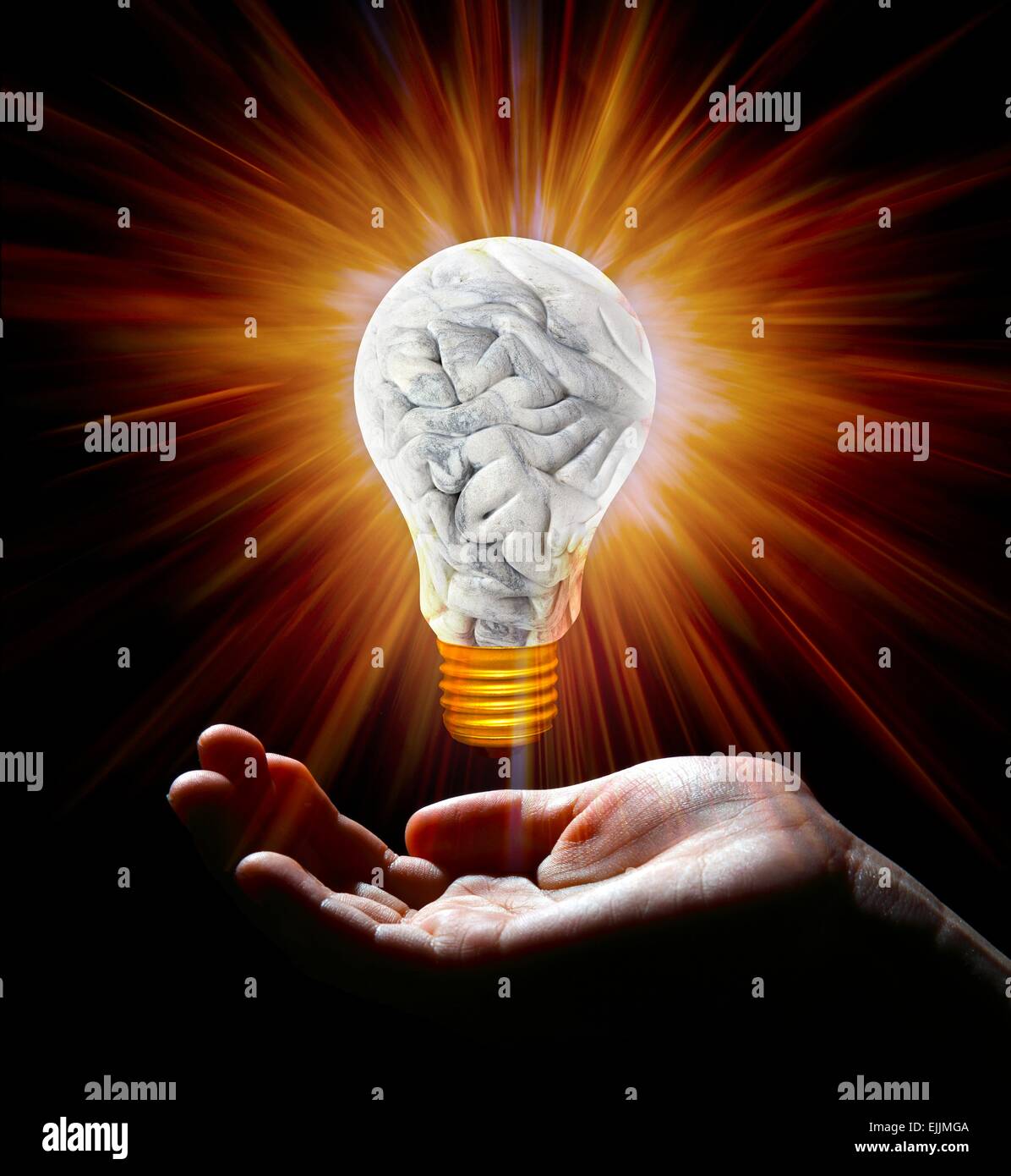 Lightbulb brain hi-res stock photography and images - Alamy