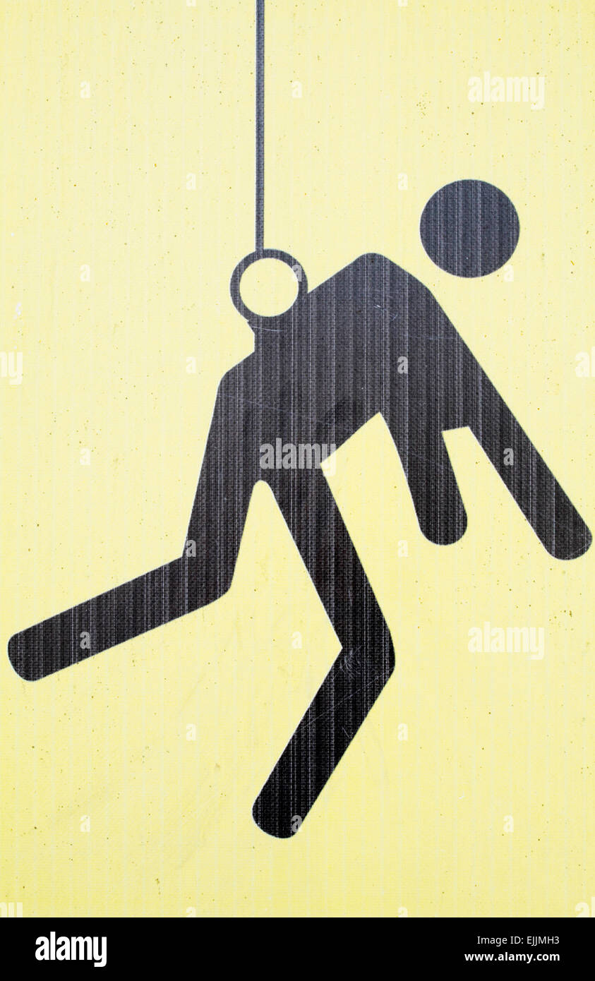Safety line sign Stock Photo - Alamy
