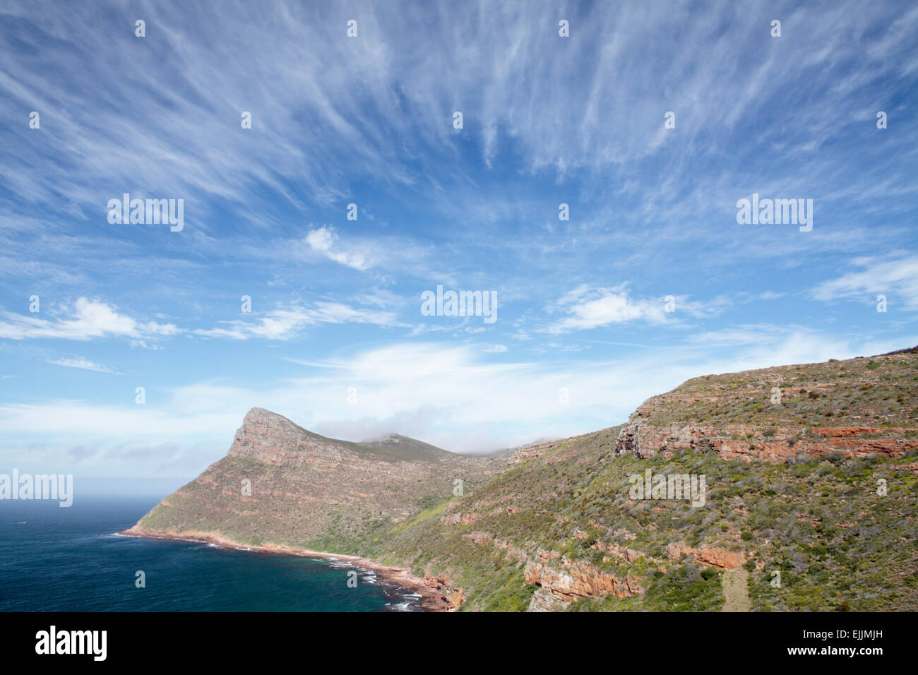 Cirrus fibratus radiatus clouds over Cape Point, Western Cape, South ...