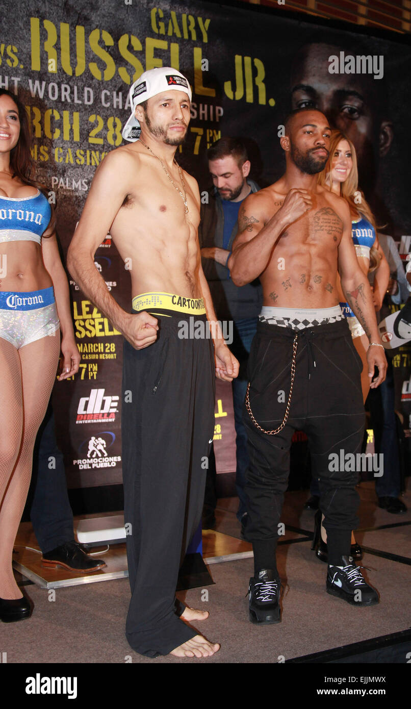 Las Vegas, Nevada, USA. 27th Mar, 2015. Boxers Gary Russell jr and ...