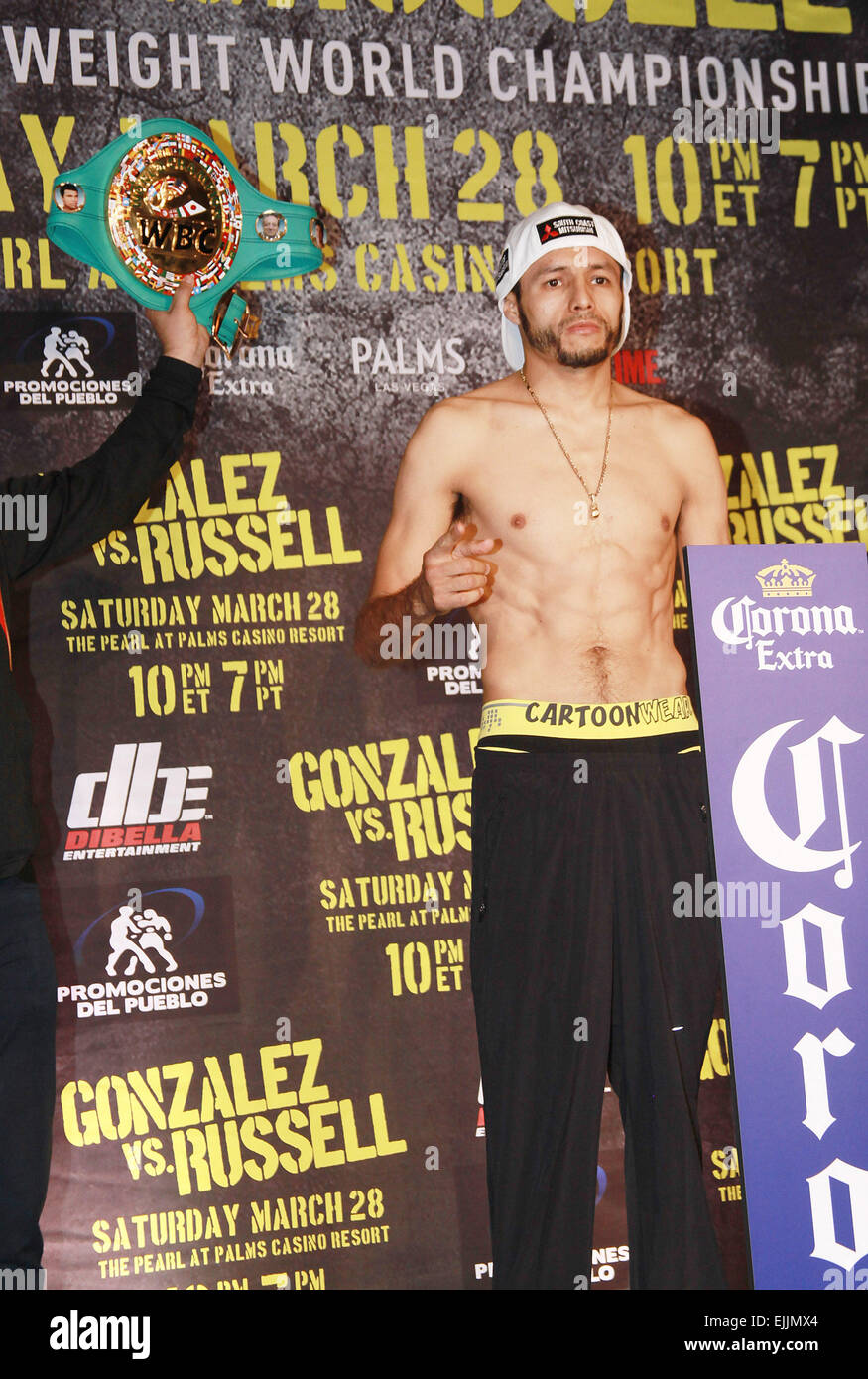 Las Vegas, Nevada, USA. 27th Mar, 2015. Boxers Jhonny Gonzalez at the ...