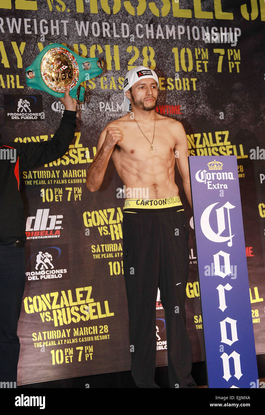 Las Vegas, Nevada, USA. 27th Mar, 2015. Boxers Jhonny Gonzalez at the ...