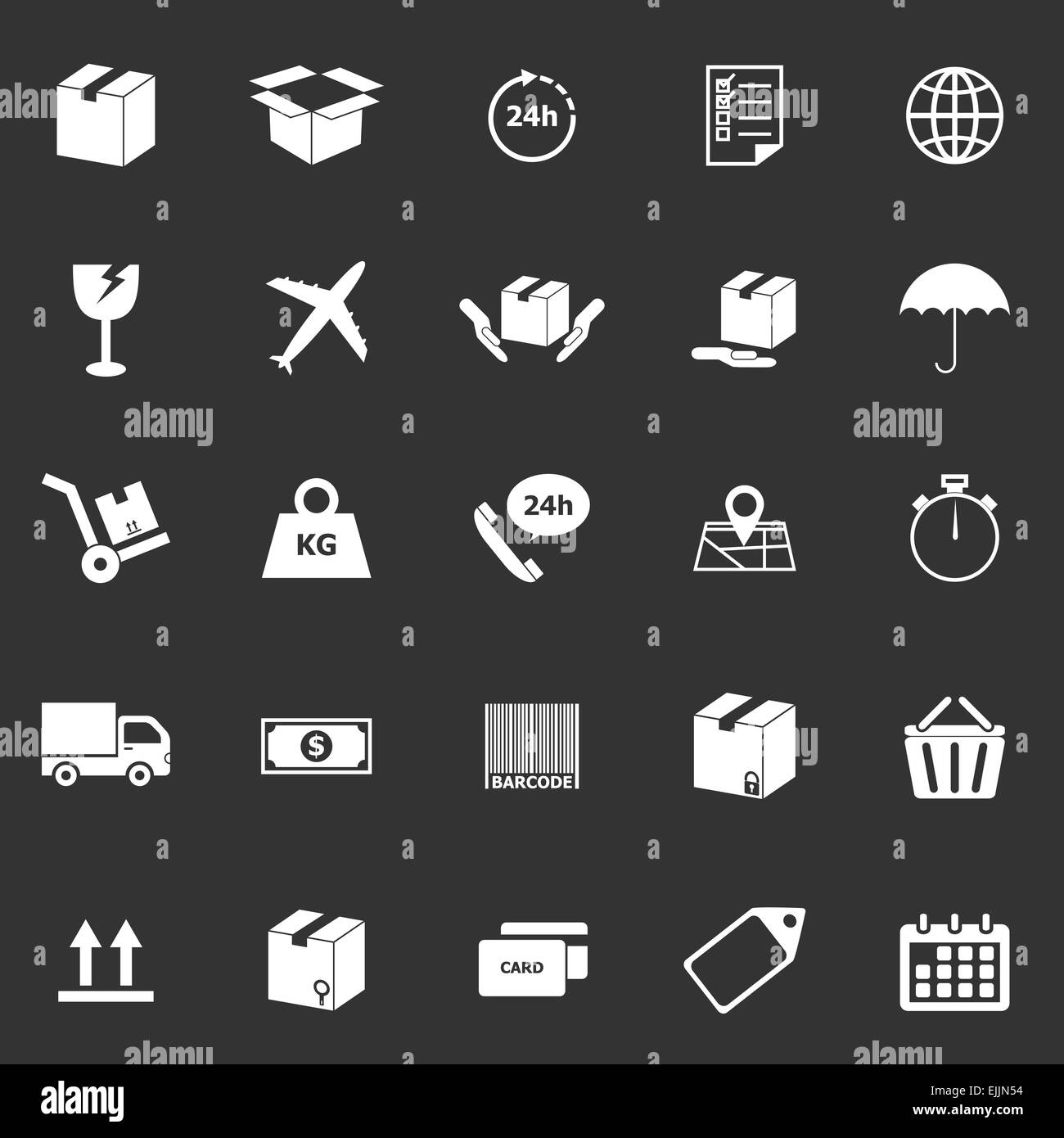 Shipping icons on black background, stock vector Stock Vector Image ...
