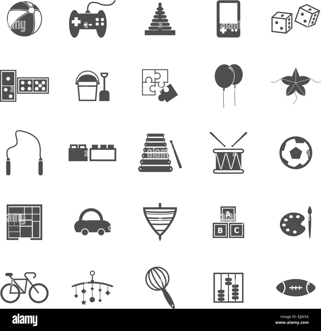 Toy icons on white background, stock vector Stock Vector Image & Art ...