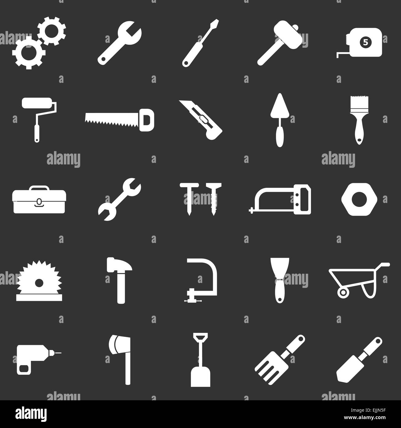 Tool icons on black background, stock vector Stock Vector Image & Art ...