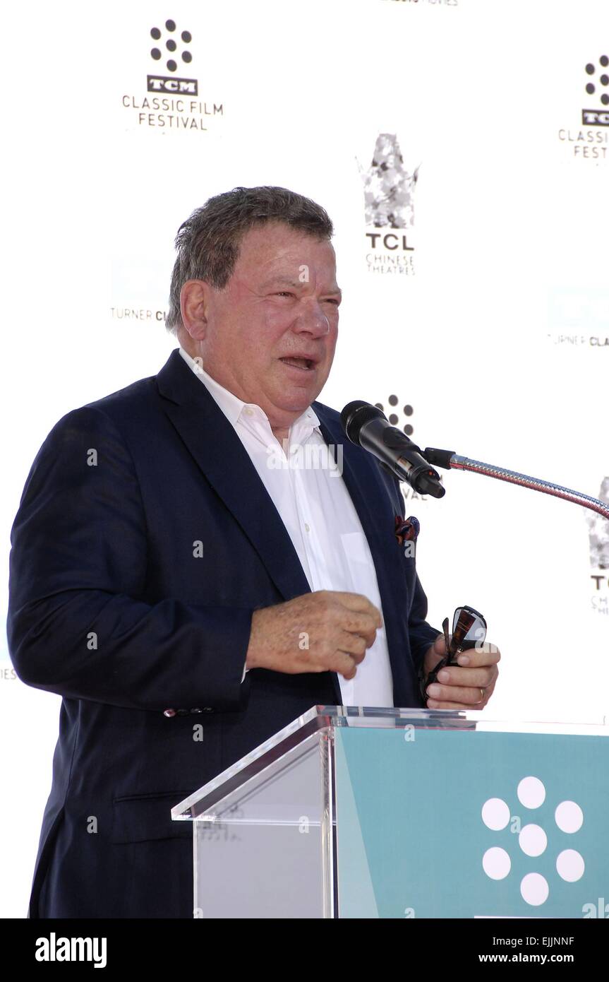 Los Angeles, CA, USA. 27th Mar, 2015. William Shatner at the induction ...