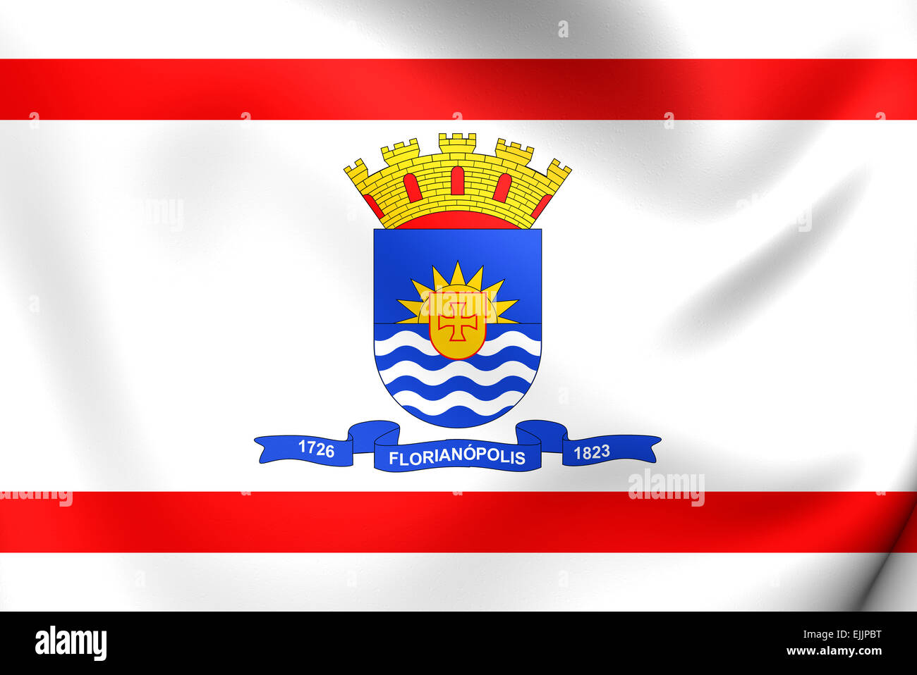 Flag of Florianopolis, Brazil. Close Up Stock Photo - Alamy