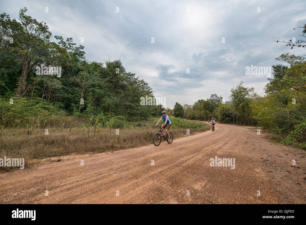 Bicycling in rural Thailand Stock Photo - Alamy