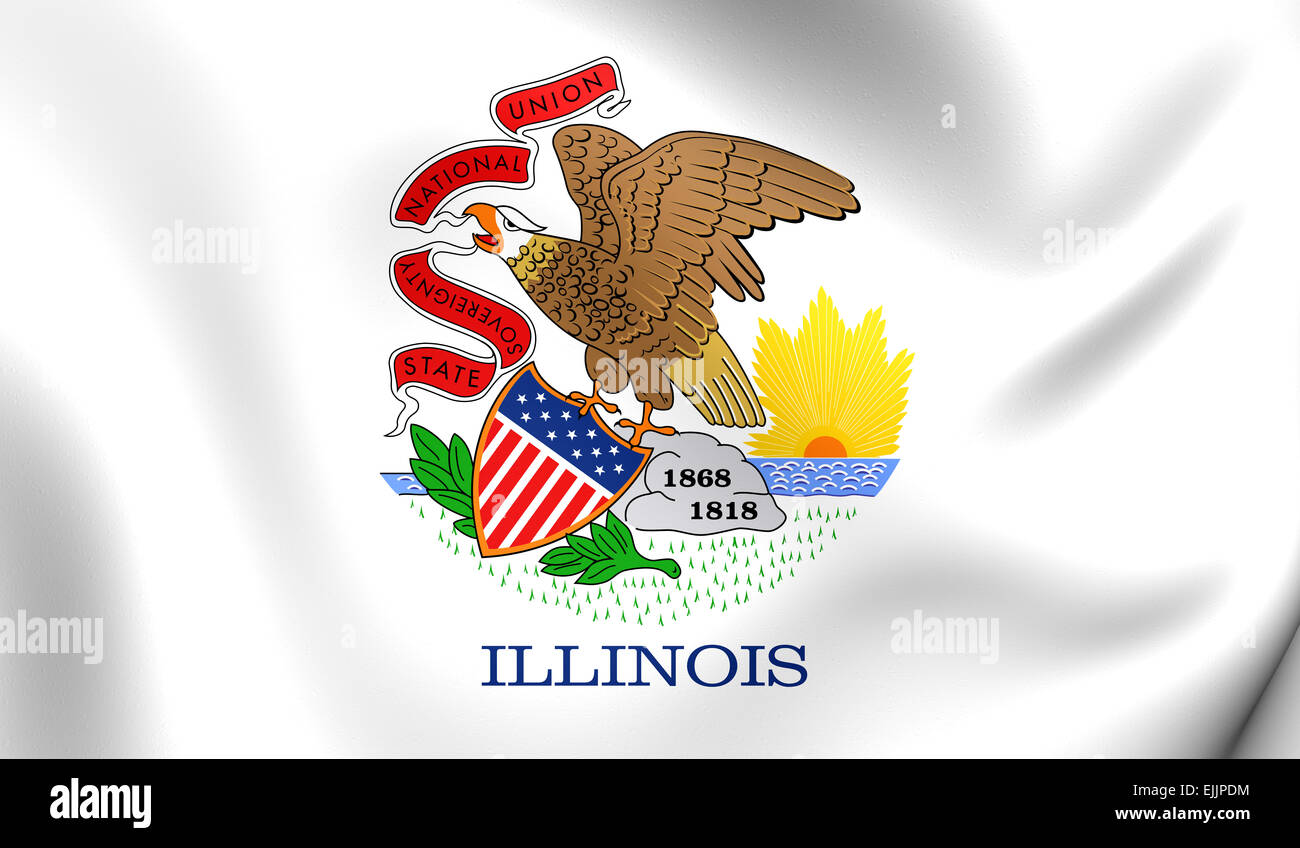 Flag of Illinois, USA. Close Up Stock Photo - Alamy