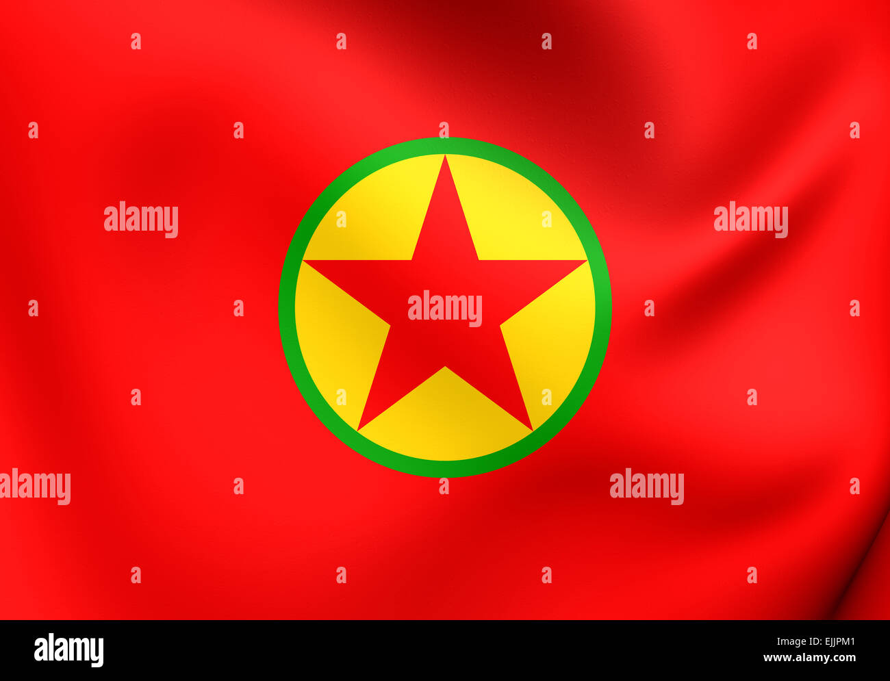 Flag of Kurdistan Workers' Party. Close Up Stock Photo - Alamy