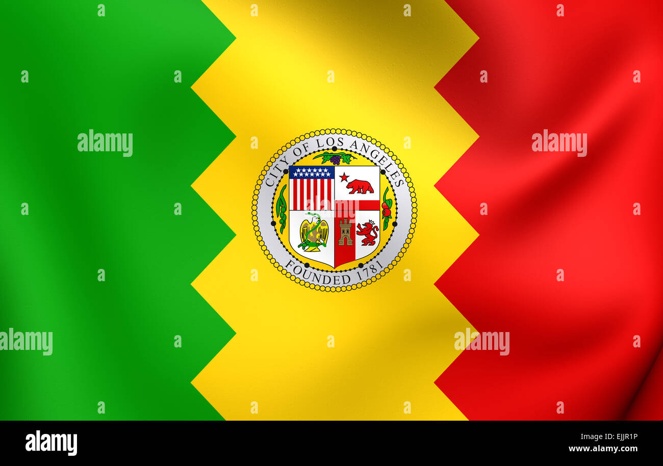 Flag of Los Angeles, USA. Close Up Stock Photo - Alamy