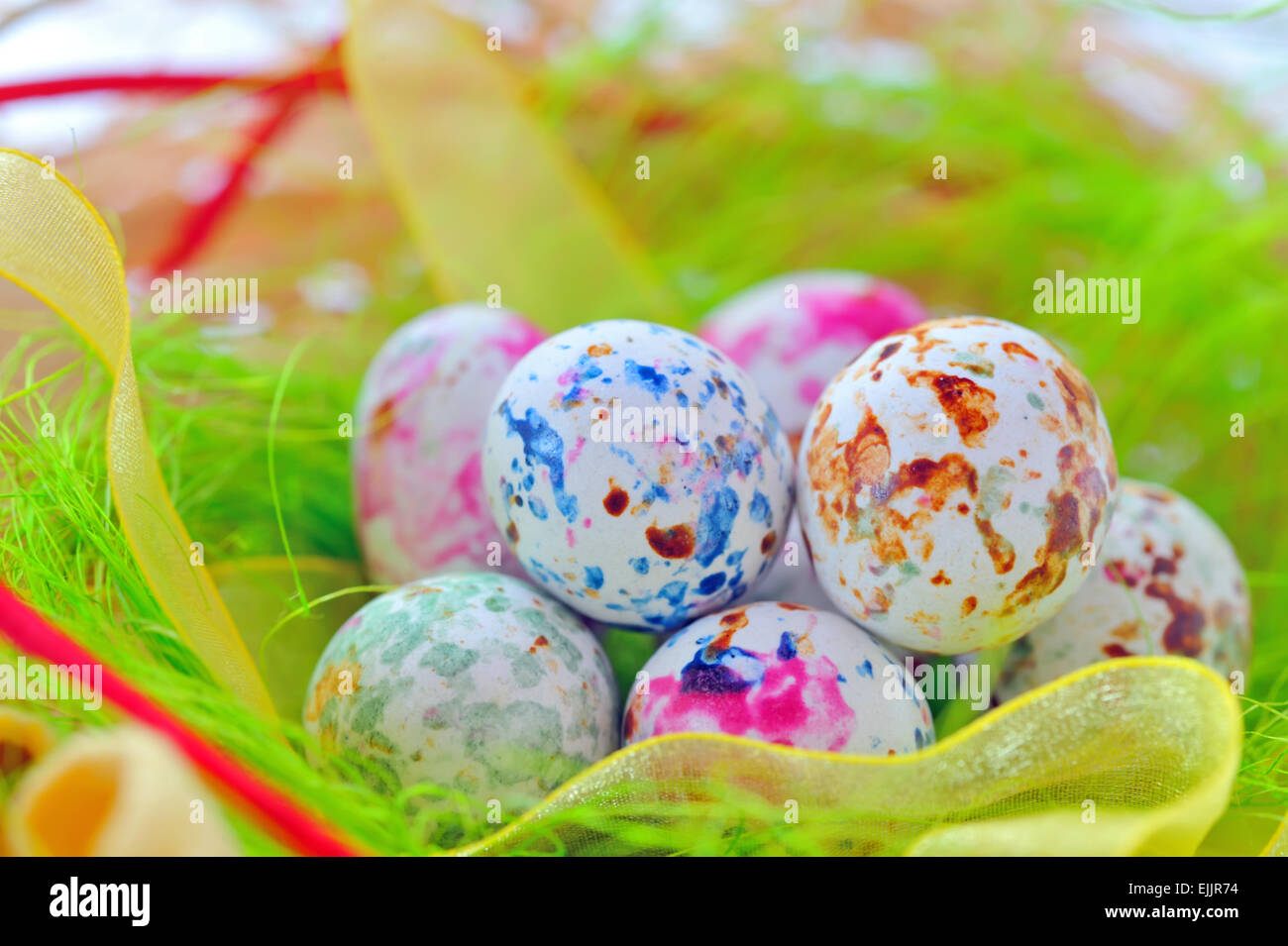 colourful speckled candy easter eggs Stock Photo - Alamy