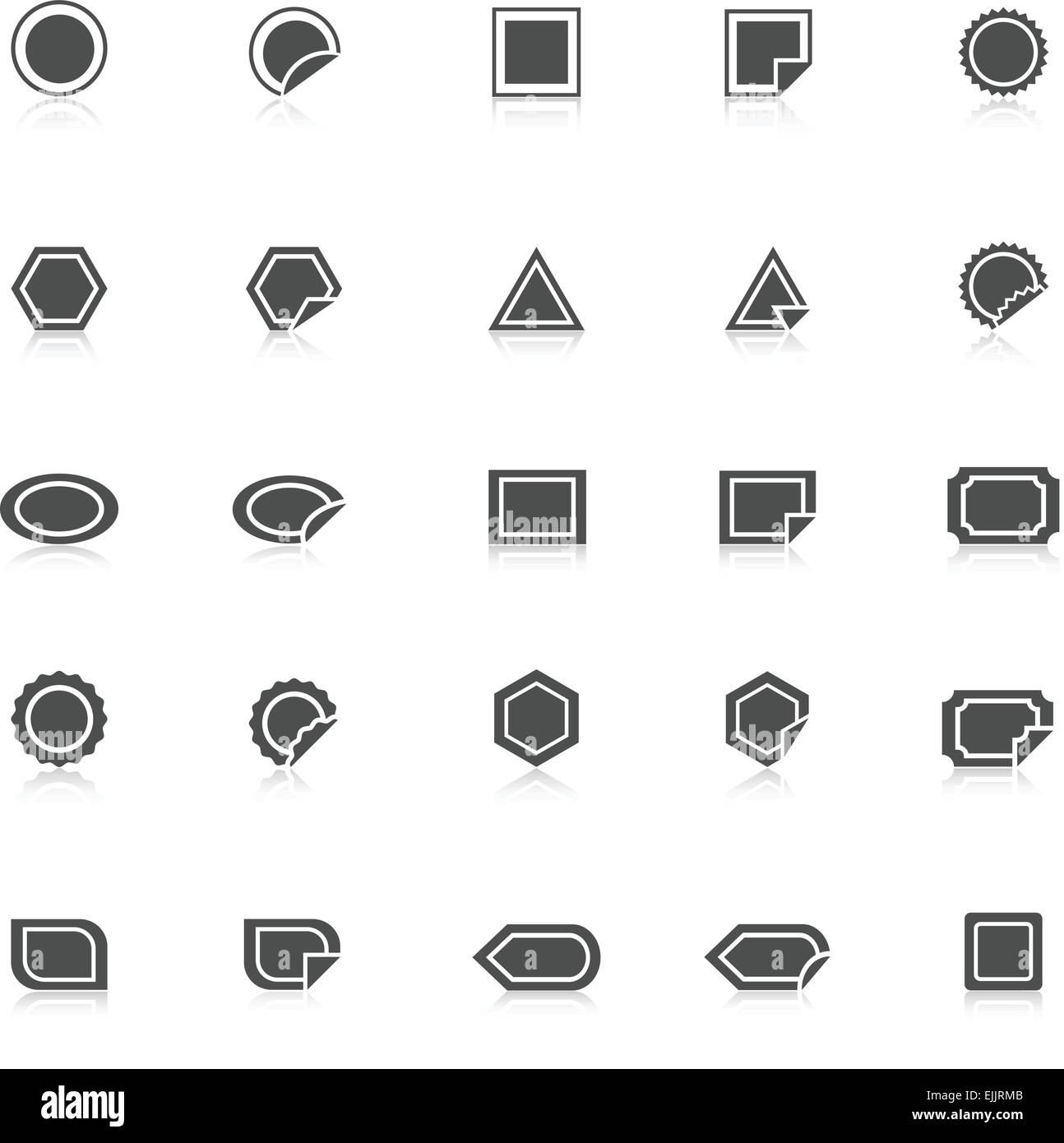 Label icons with reflect on white background, stock vector Stock Vector ...