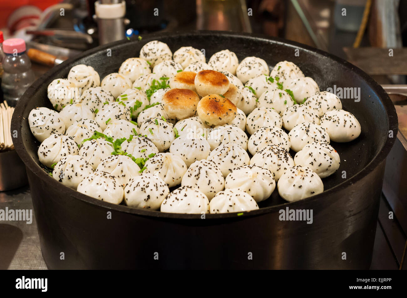 Shanghai fried pork buns, also known as shengjianbao, Shanghai, China ...