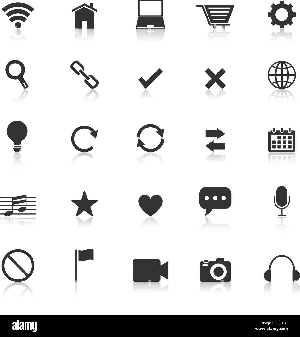 Web icons with reflect on white background, stock vector Stock Vector ...