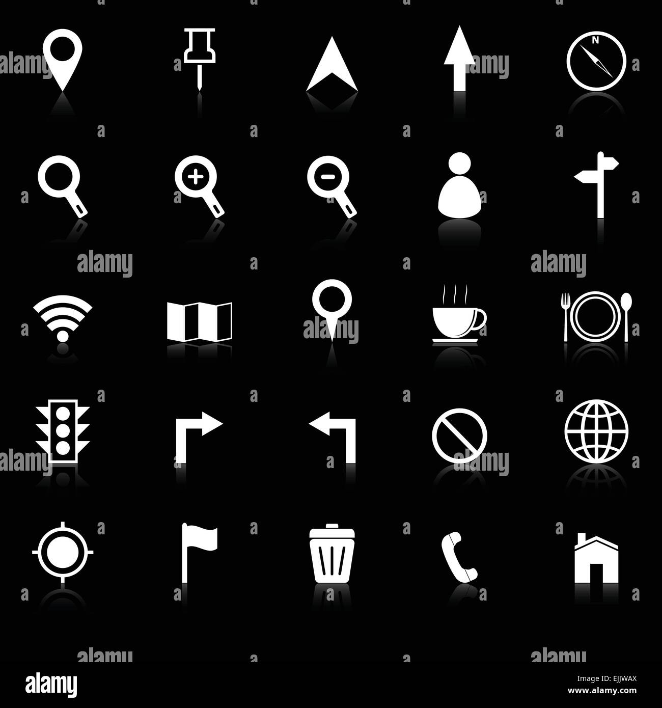 Map pin icons on Black and White Stock Photos & Images - Alamy