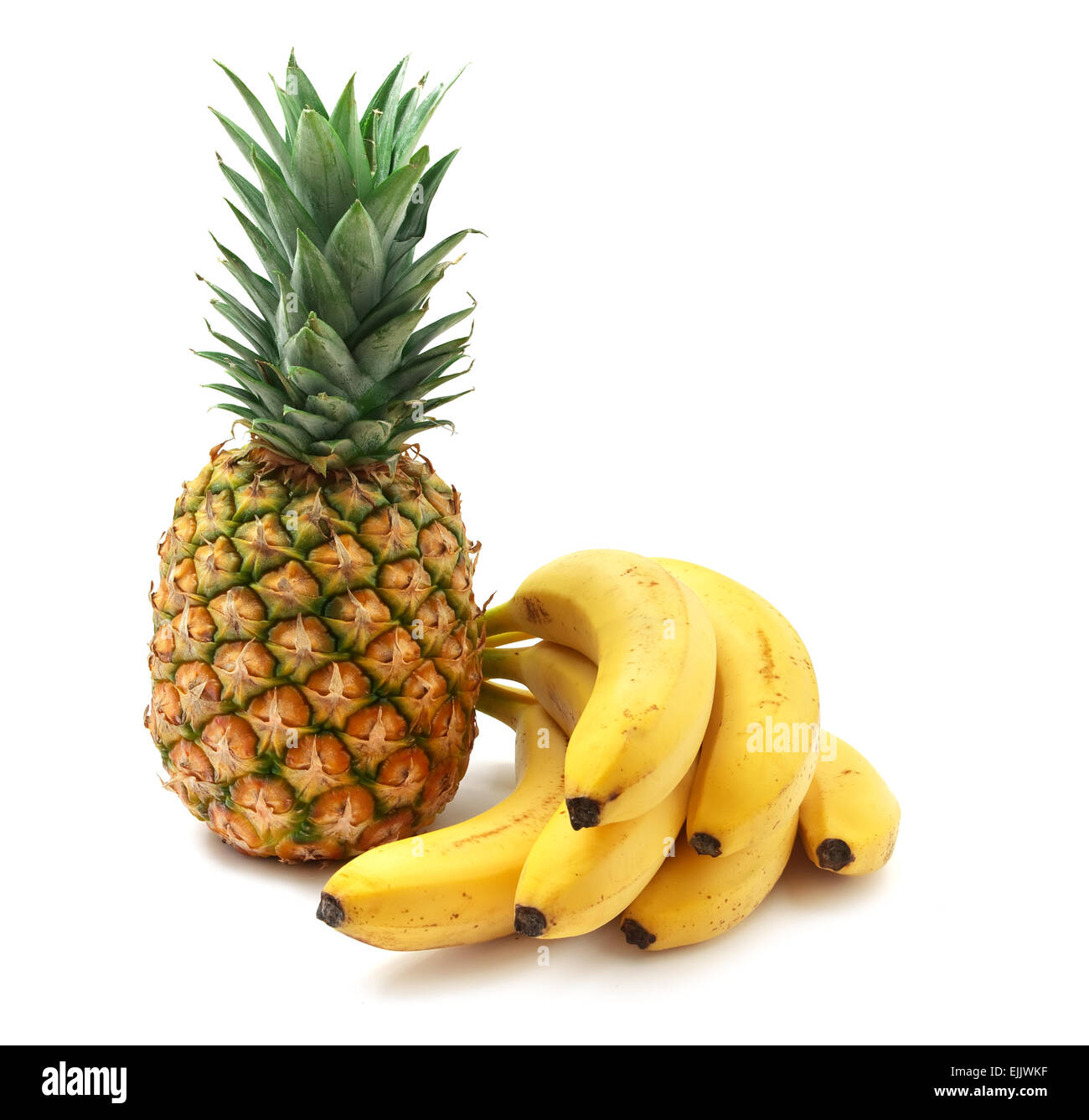 Ananas and babanas. Isolated object Stock Photo - Alamy