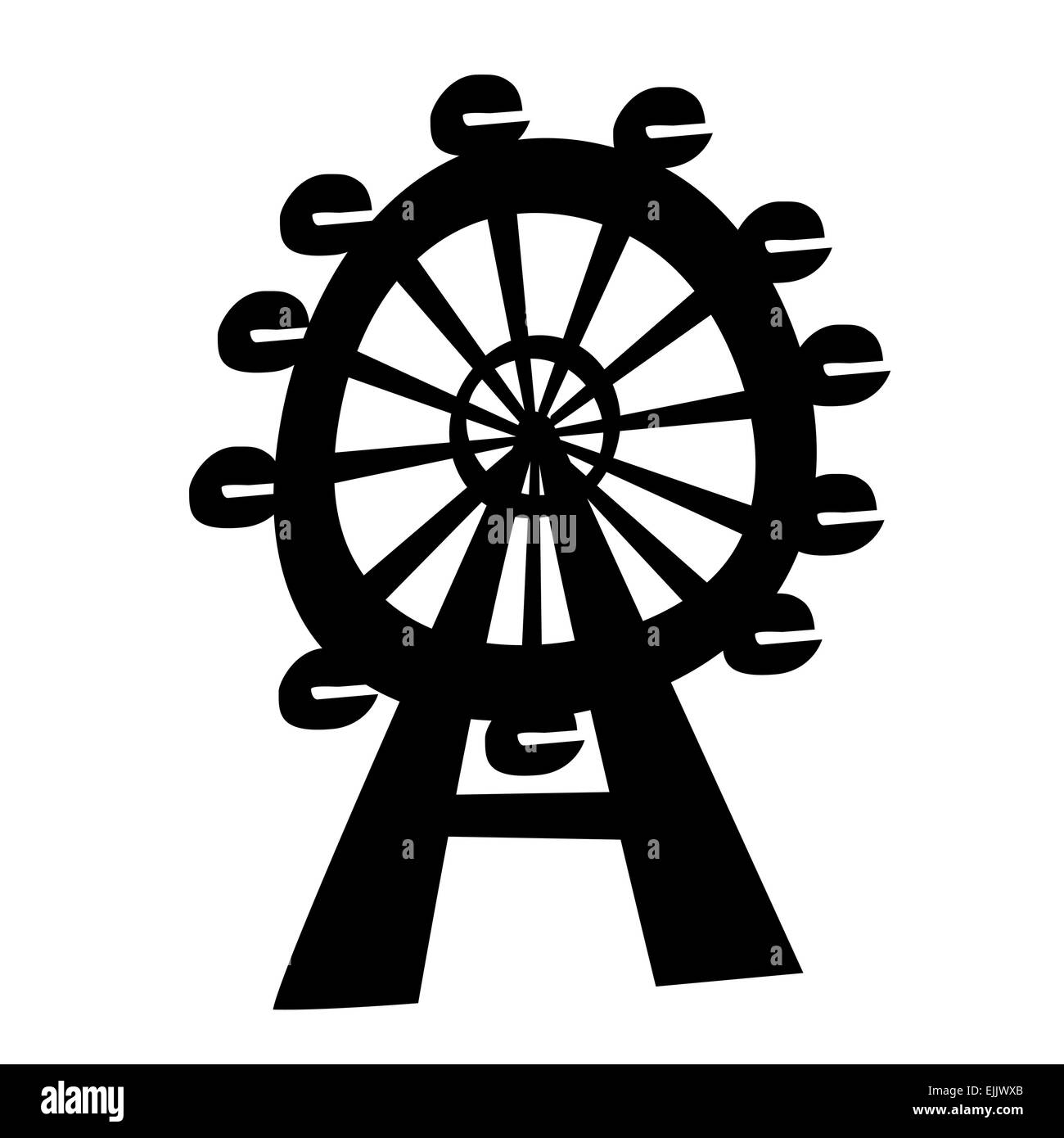 Vector illustration of the ferris wheel Stock Vector Image & Art - Alamy