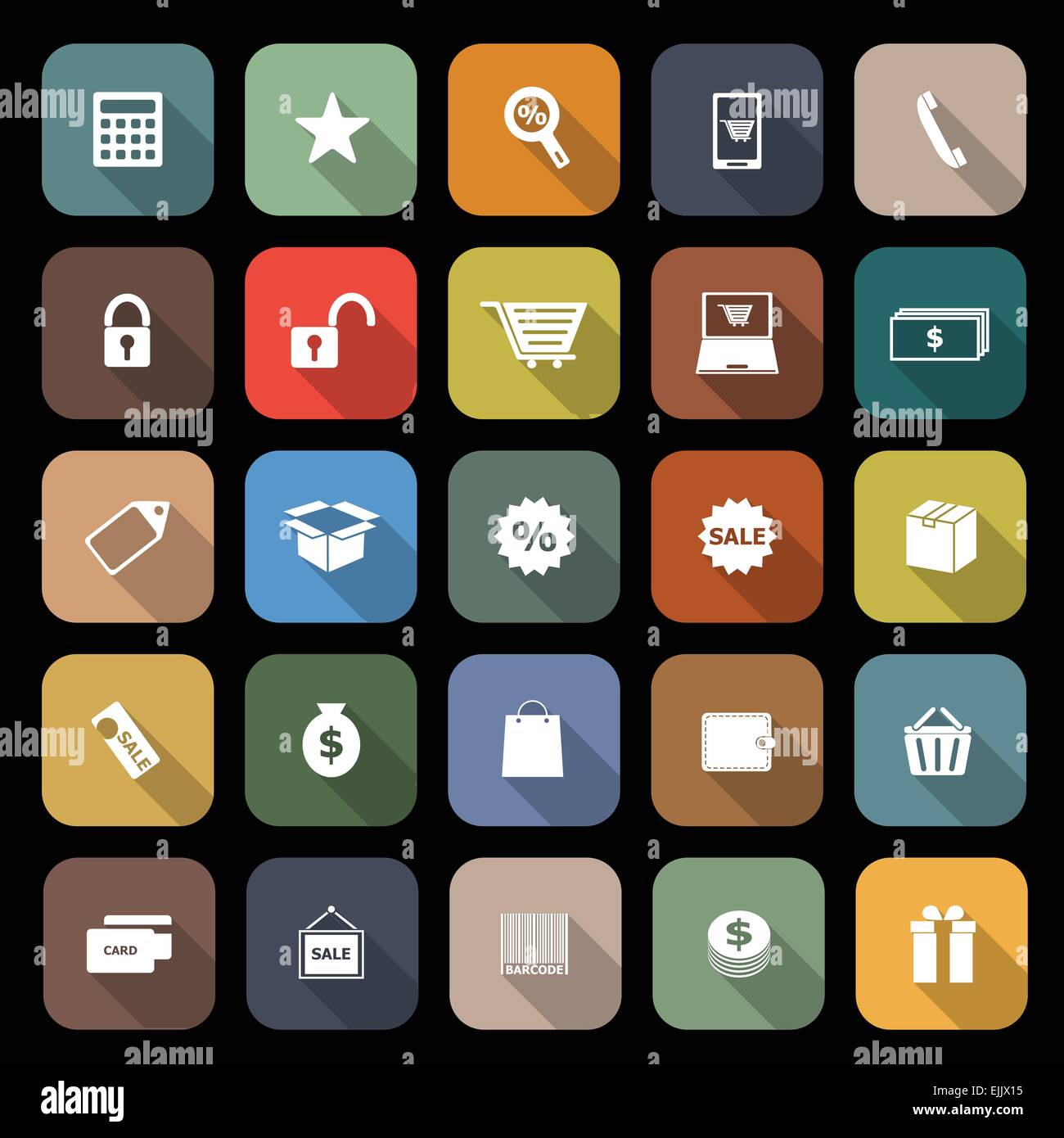 Basket icon long shadow Stock Vector Images - Alamy