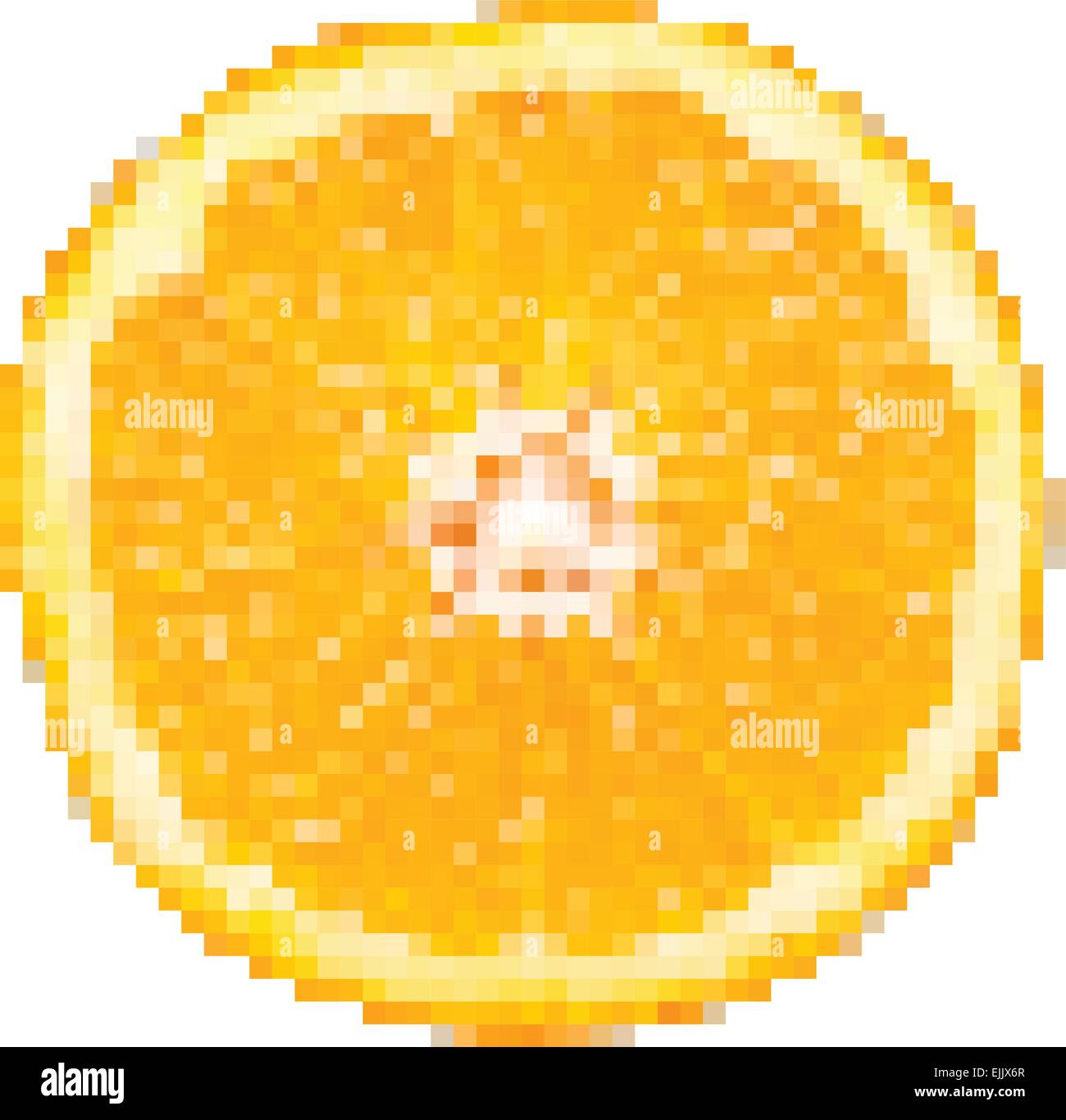 Citrus Fruit Slice Pixel Vector Isolated On White Stock Vector Image ...