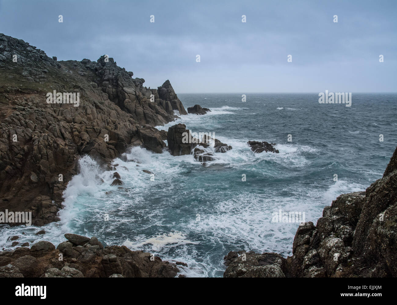 Porthgwarra, Cornwall, UK. 28th March 2015. UK Weather. Strong winds ...