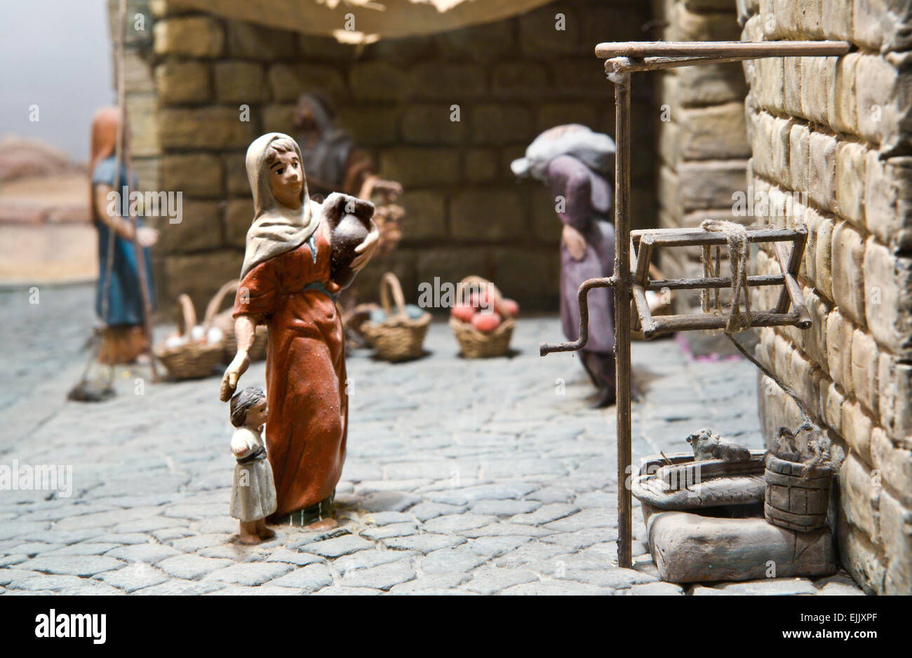 Popular spanish christmas Nativity scene, close up Stock Photo - Alamy
