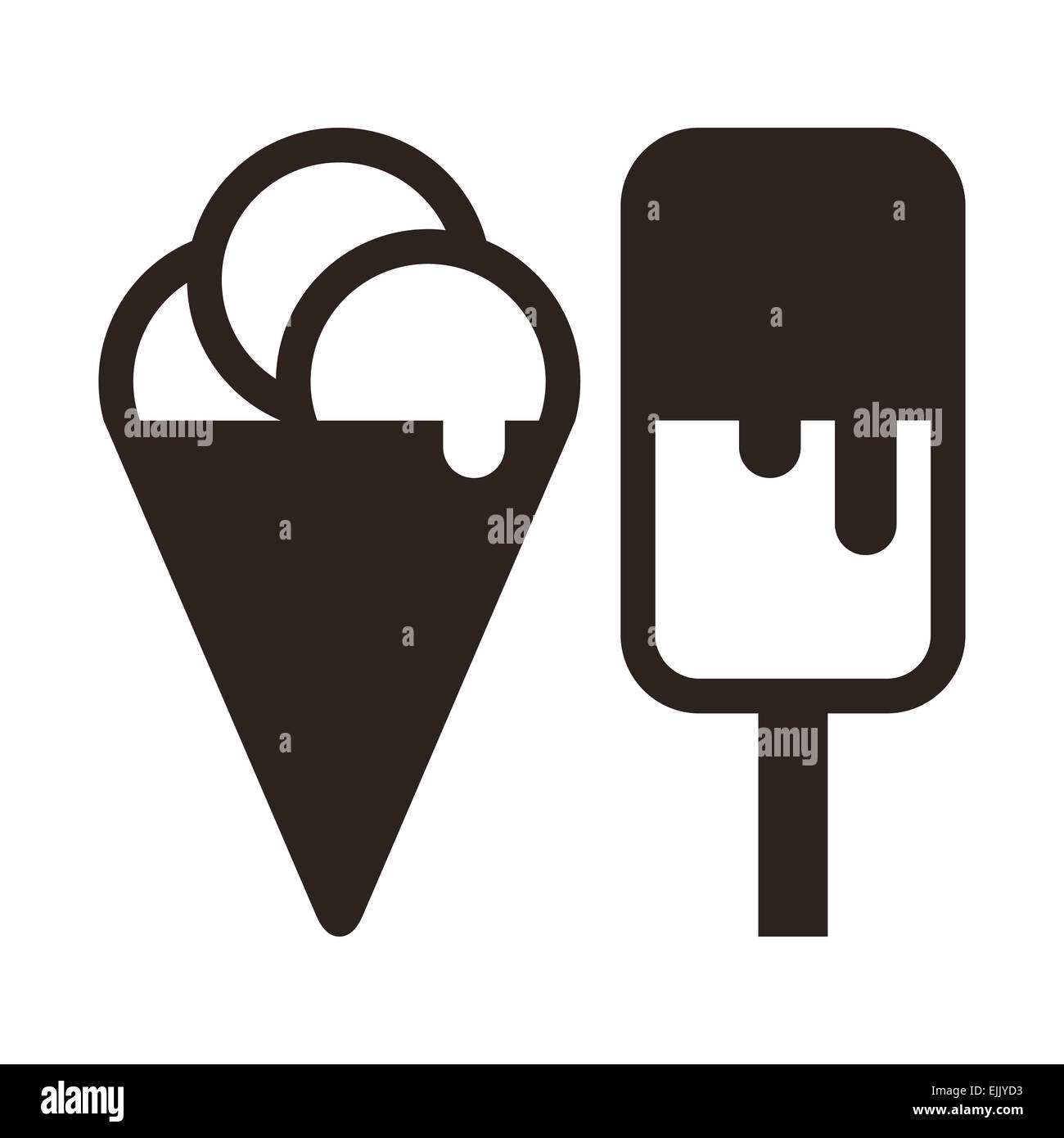 Ice cream icons isolated on white background Stock Photo - Alamy