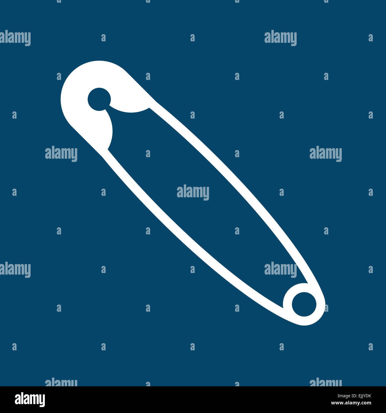 Safety pin symbol on blue background Stock Photo - Alamy