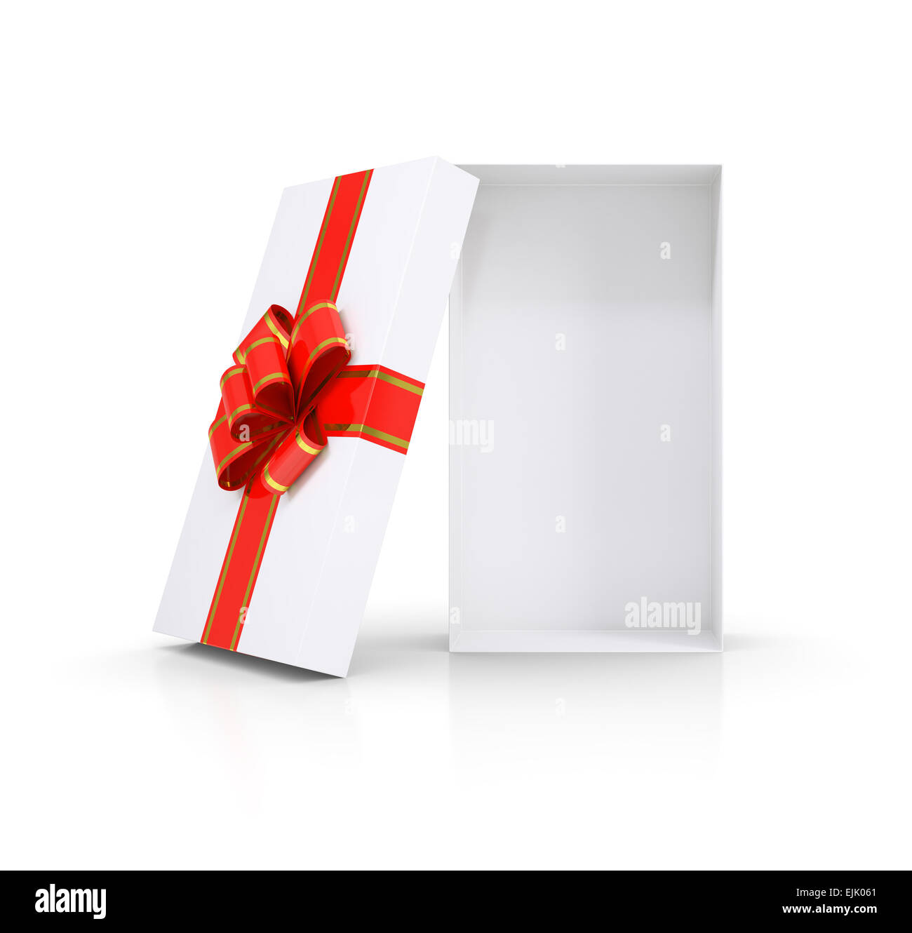 Gift box and red bow. Isolated Stock Photo - Alamy