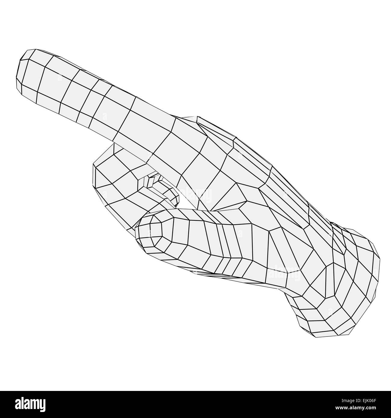 Wire-frame hand pointing finger. Perspective view Stock Photo - Alamy