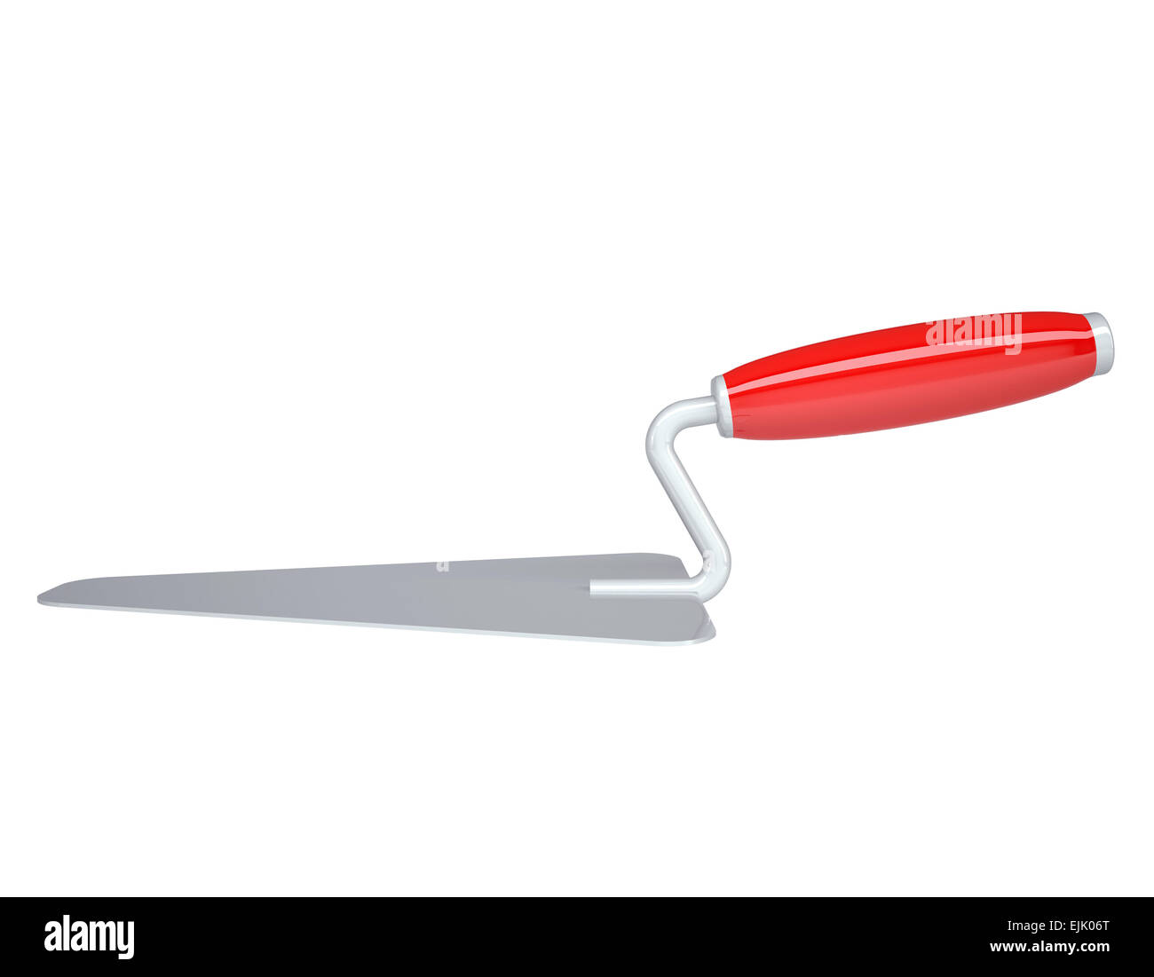 Construction metal trowel with red handle. Isolated Stock Photo - Alamy
