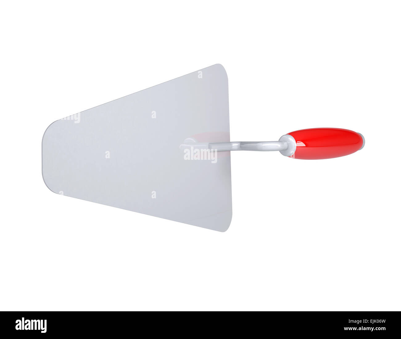 Construction trowel with red handle. Top view. Isolated Stock Photo - Alamy